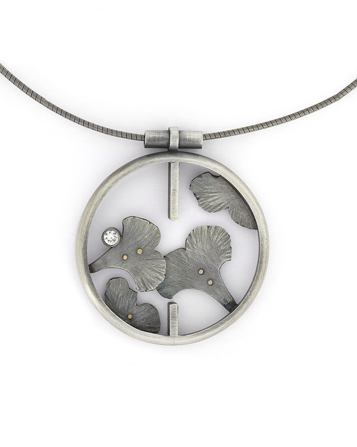 Round Framed Gingko Pendant – Facèré Jewelry Art